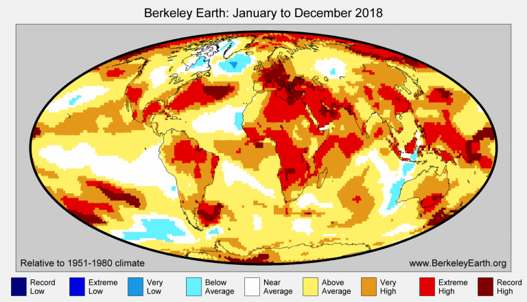 Global Temperature Report for 2018 - Berkeley Earth