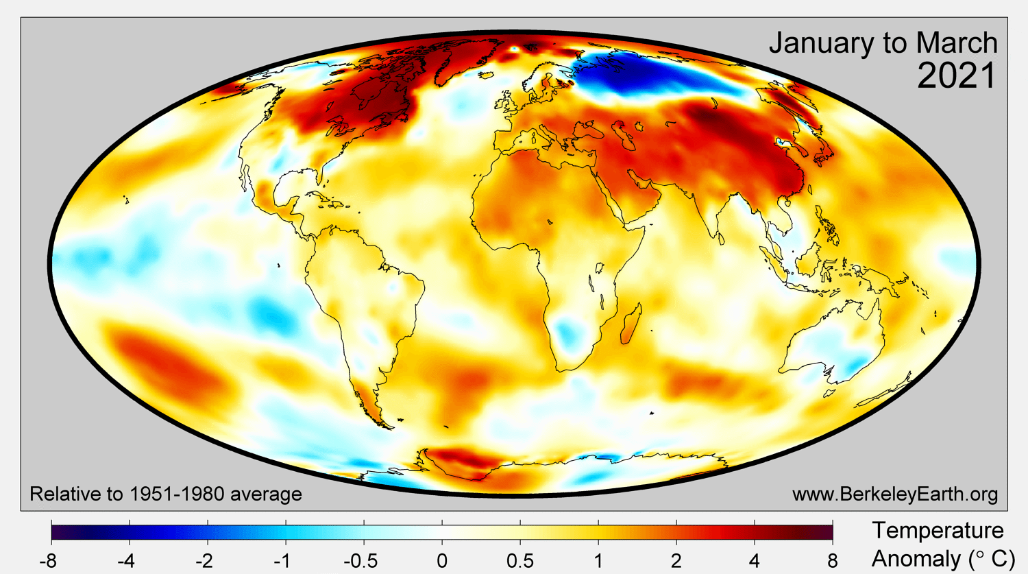 March 2021 Temperature Update - Berkeley Earth