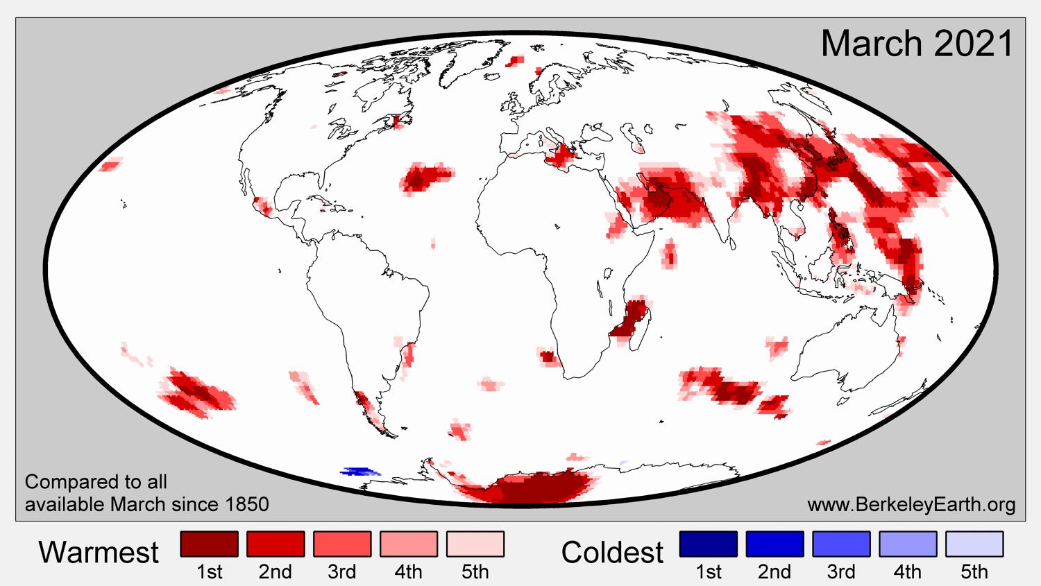 March 2021 Temperature Update - Berkeley Earth