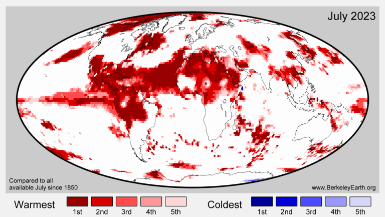 July 2023 Temperature Update - Berkeley Earth