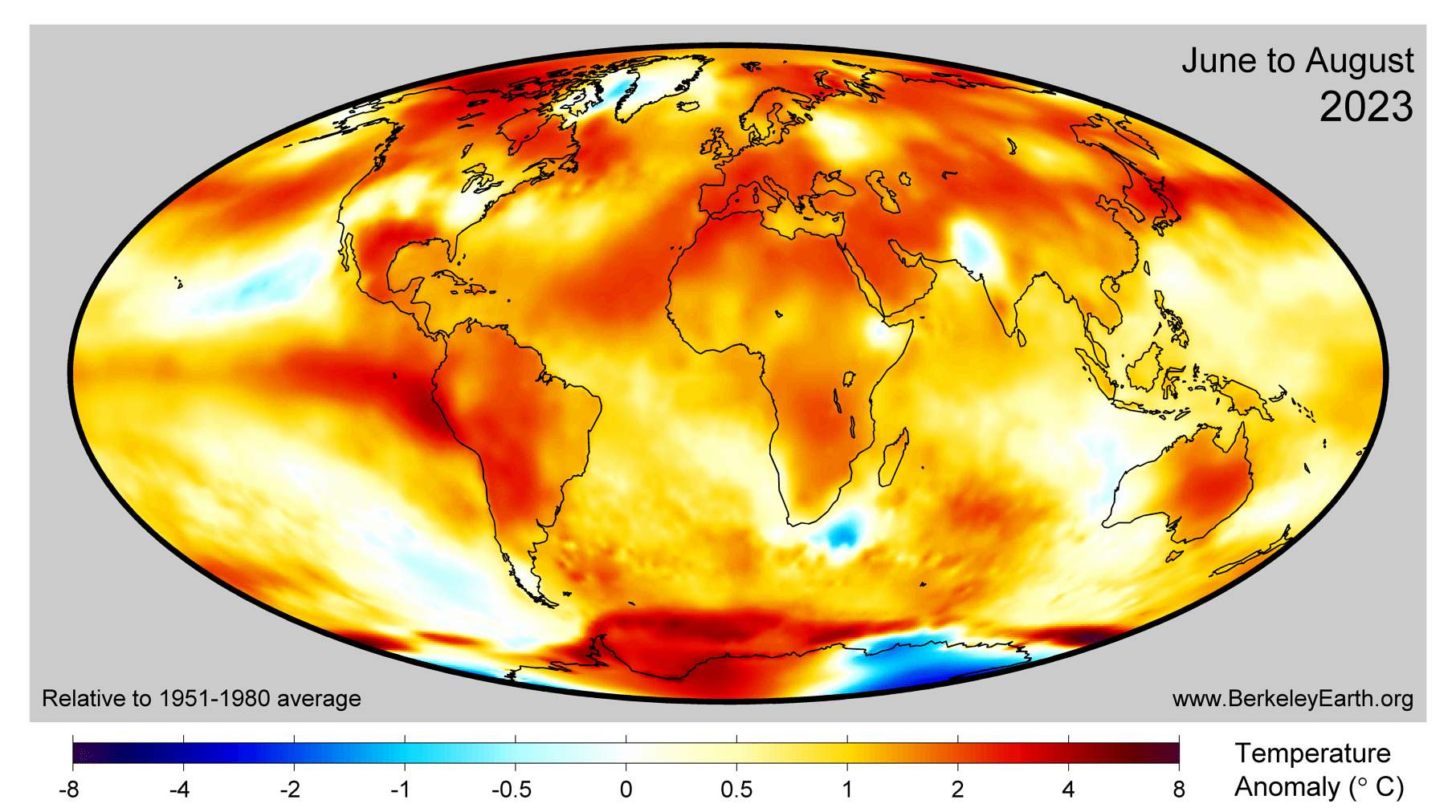 August 2023 Temperature Update - Berkeley Earth
