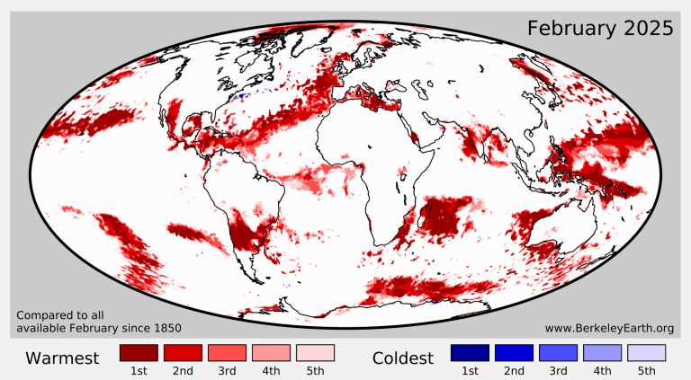 February 2025 Temperature Update - Berkeley Earth