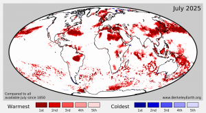 July 2025 Temperature Update - Berkeley Earth